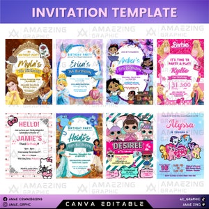 Editable Birthday Bundle: Invitation, Chip Bag, Calendar (canva ...