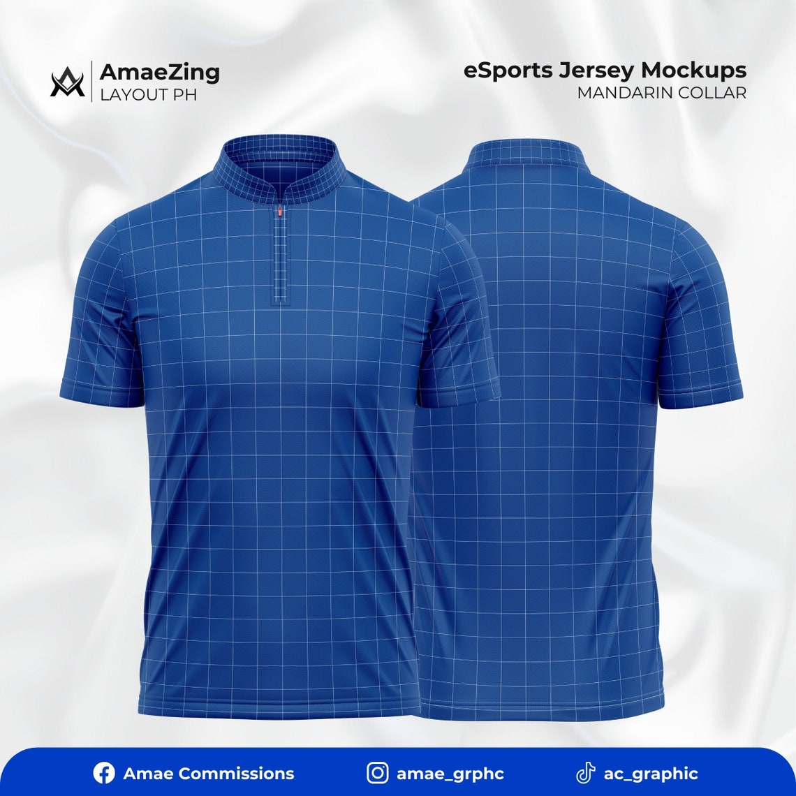 Esports Jersey Mockup Bundle: Mandarin Collar & V-neck (PSD, Digital ...