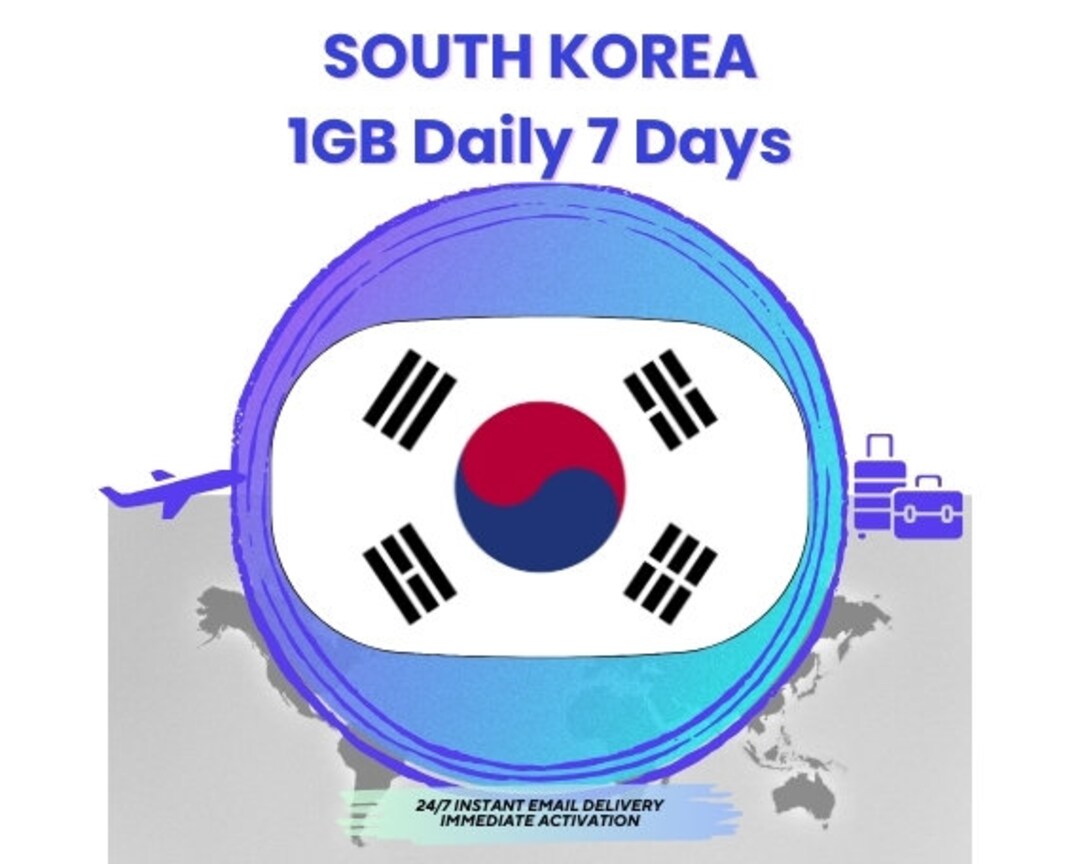 Korea Esim 1GB DAILY 7 DAYS - Data Esim - Etsy