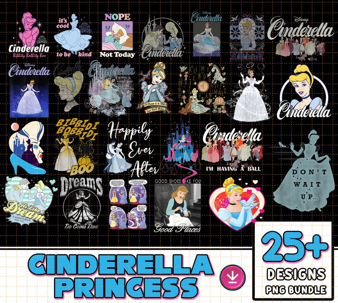 Cinderella Princess 25 Design Bundle Png Cinderella Png Cinderella ...