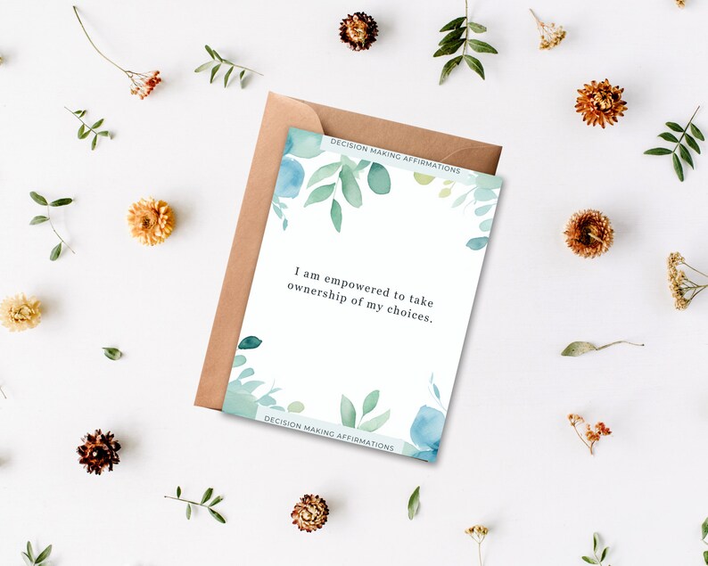Decision Maker Affirmation Cards, Digital Mindfulness Cards ...