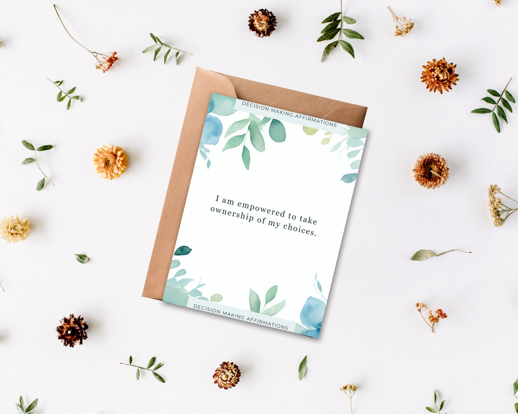 Decision Maker Affirmation Cards, Digital Mindfulness Cards ...