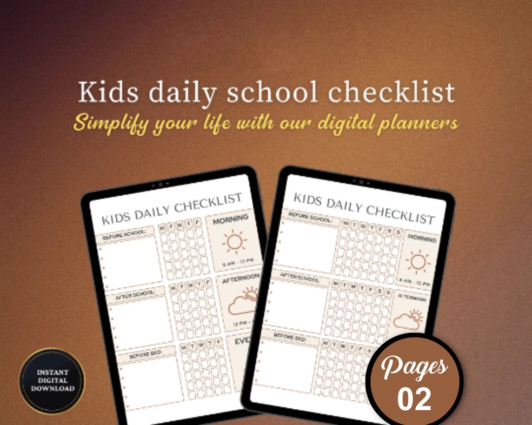 Kids Daily Routine Checklist Template, Editable Template, Kids Daily ...