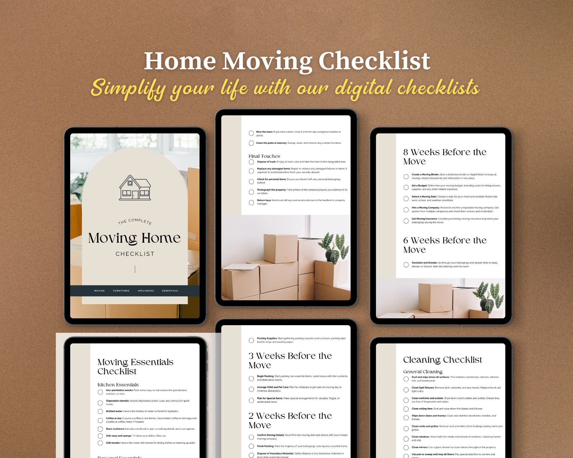 Moving Home Checklist, Digital Schedule Template, Editable Canva ...