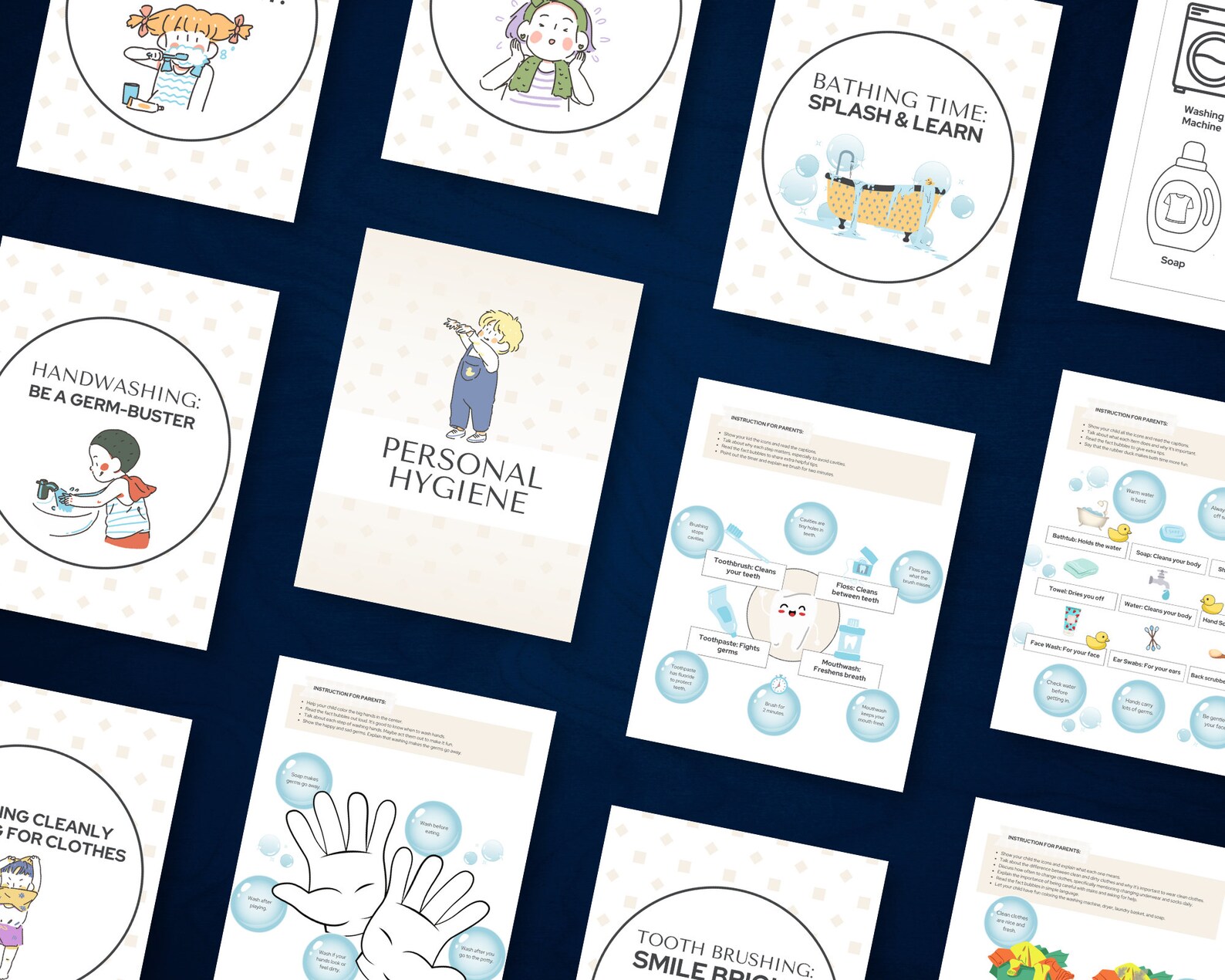 Personal Hygiene Worksheets for Kids, Editable Canva Template for ...