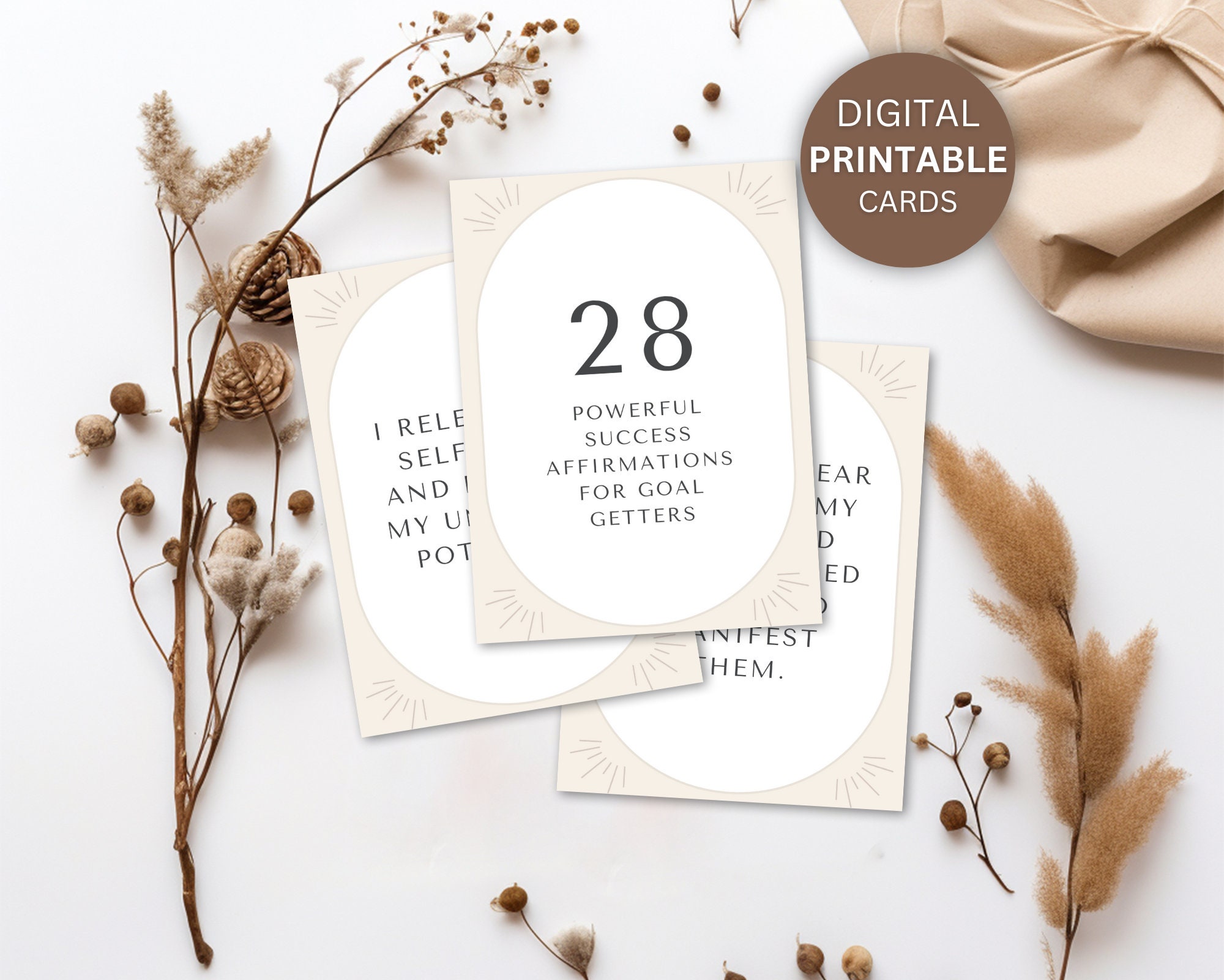 Goal Setting Affirmation Cards, Printable Encouragement Cards, Digital ...