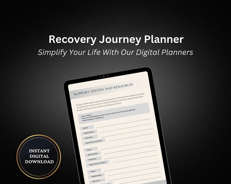 Addiction Recovery Planner, Health and Wellness Activity Tracker ...
