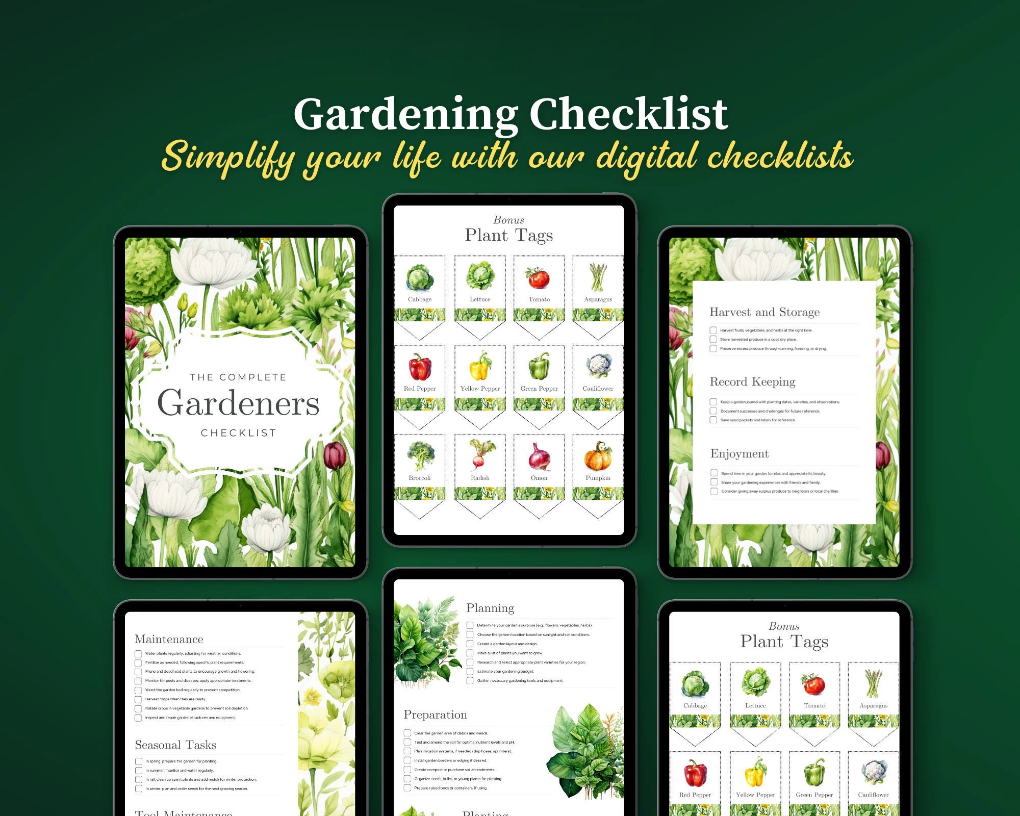 Editable Gardening Checklist, Garden Organizer, Canva Editable Garden ...