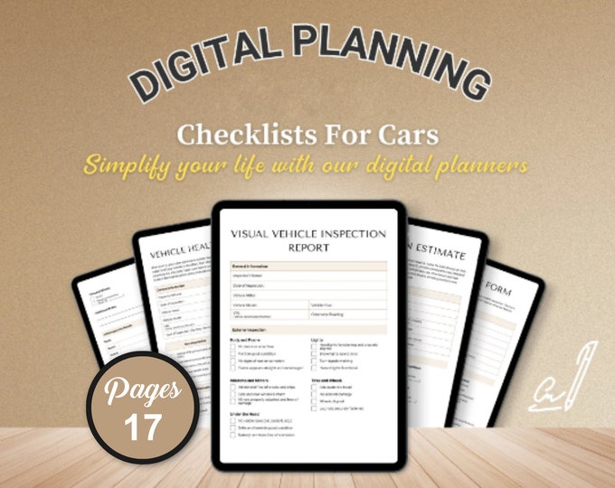PDF Printable Vehicle Inspection Report, Used Vehicle Inspection Sheet ...