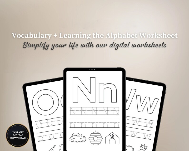 Alphabet Worksheet for Kids, Alphabet Vocabulary Activity for Kids ...