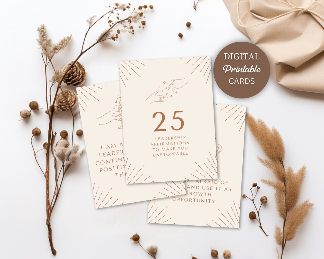 Leadership Affirmation Cards, Digital Encouragement Cards, Positive ...