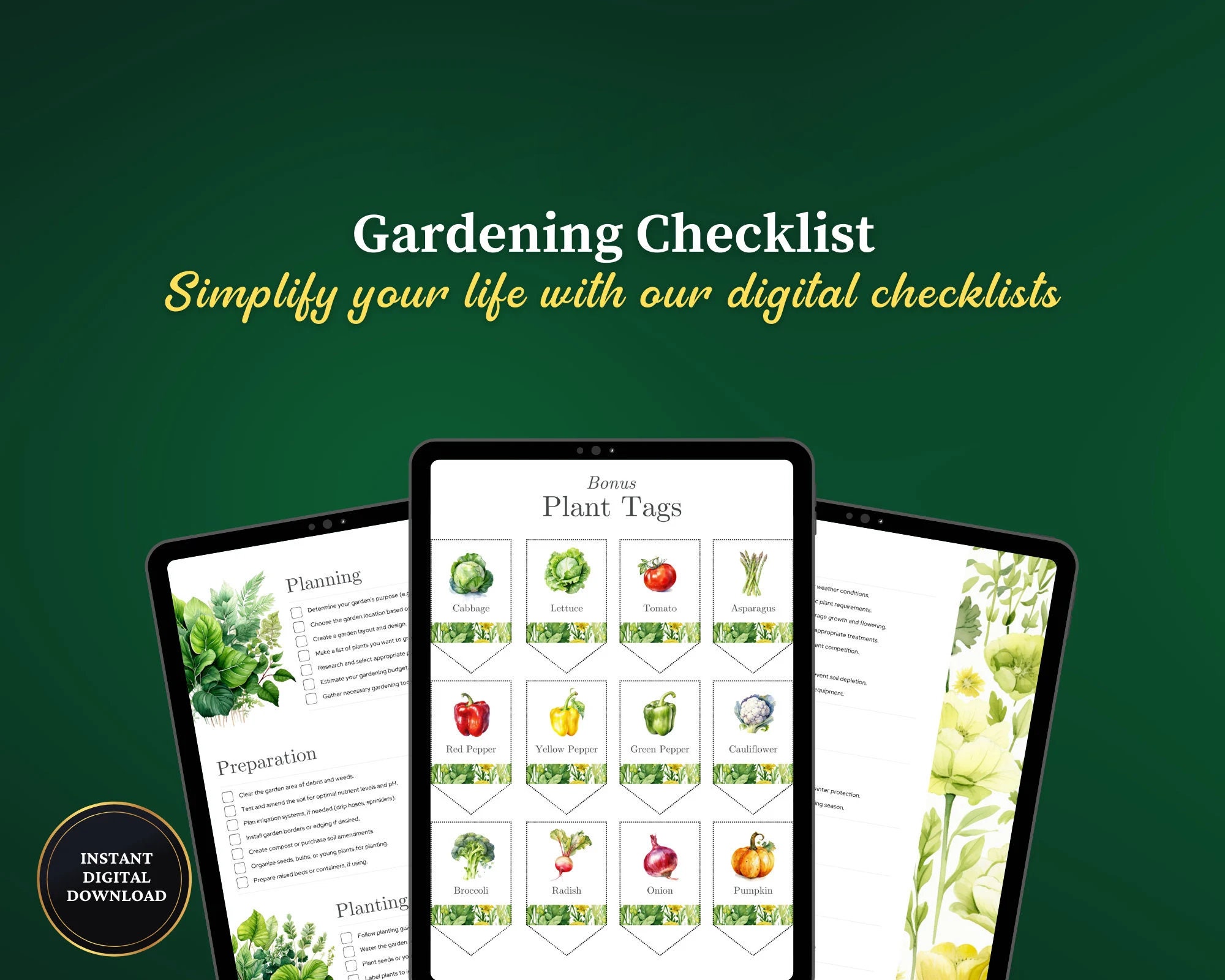 Editable Gardening Checklist, Garden Organizer, Canva Editable Garden ...