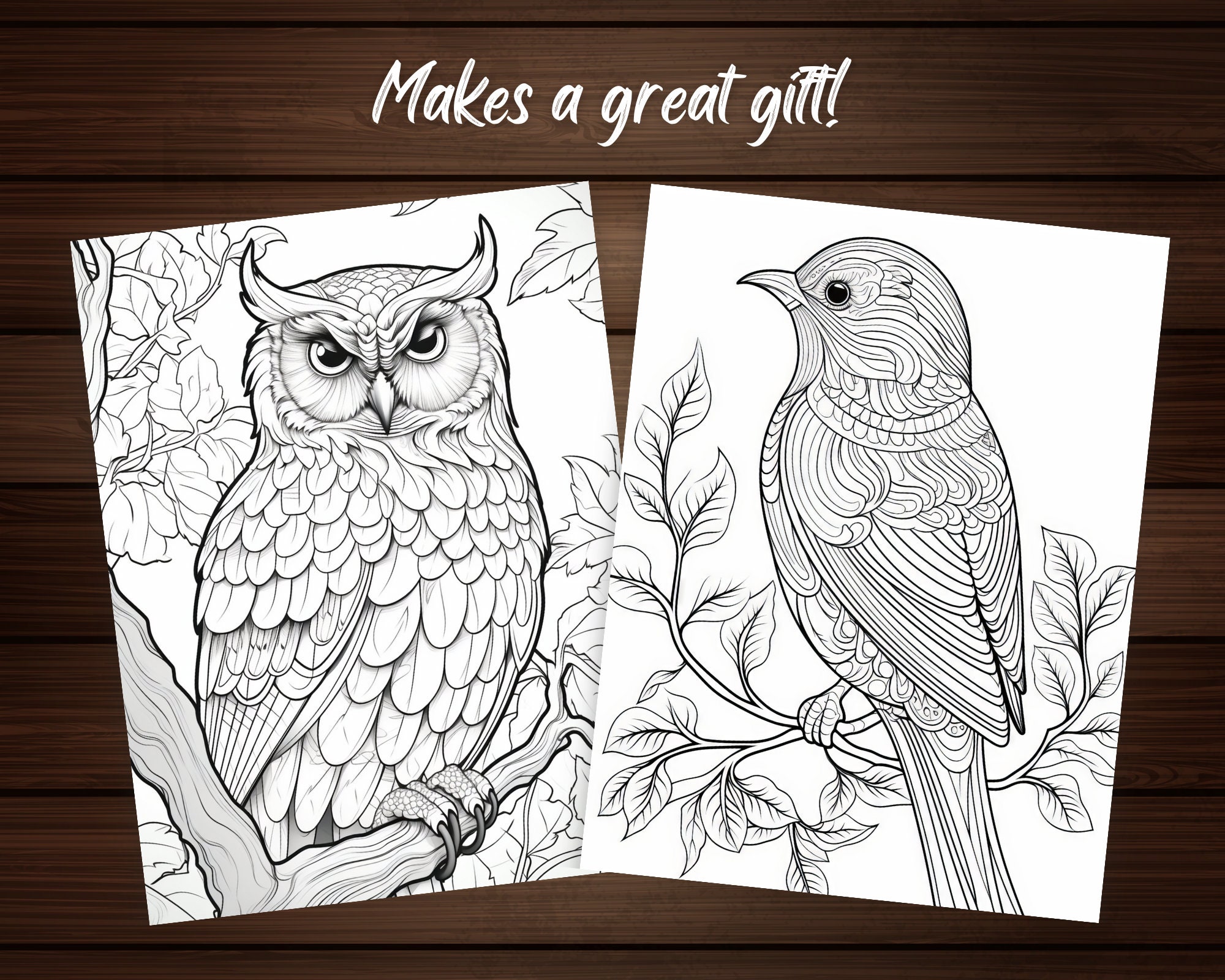 Bird Coloring Page, Mindfulness Coloring Book Pages, Stress Relief ...