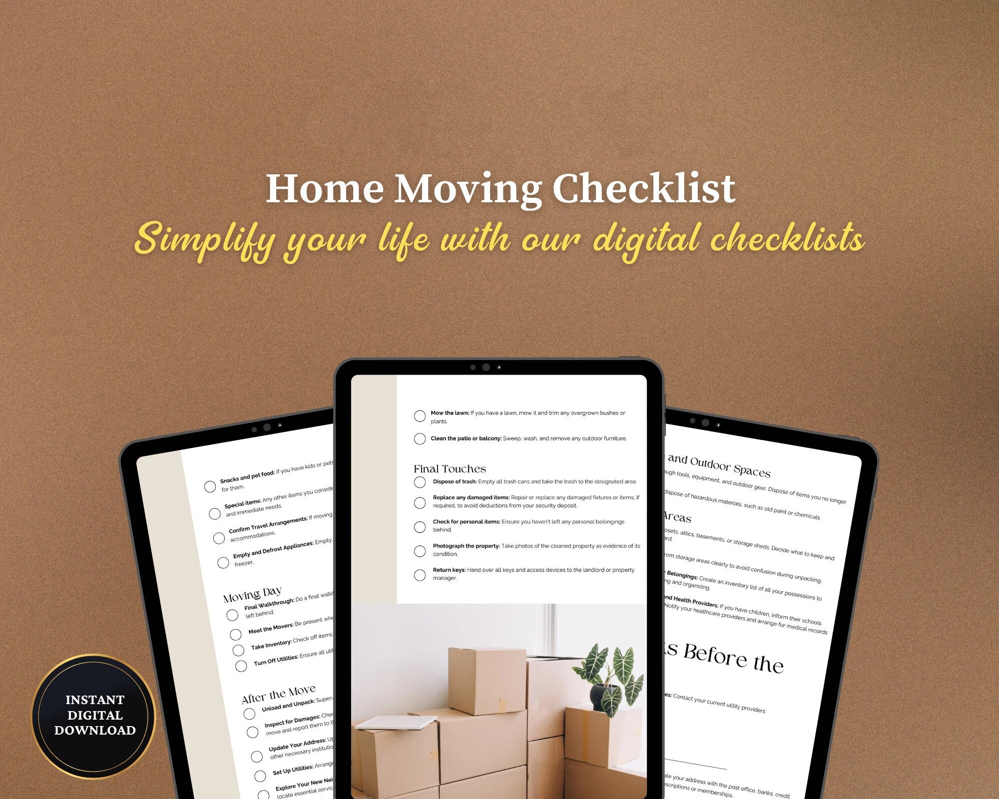 Moving Home Checklist, Digital Schedule Template, Editable Canva ...