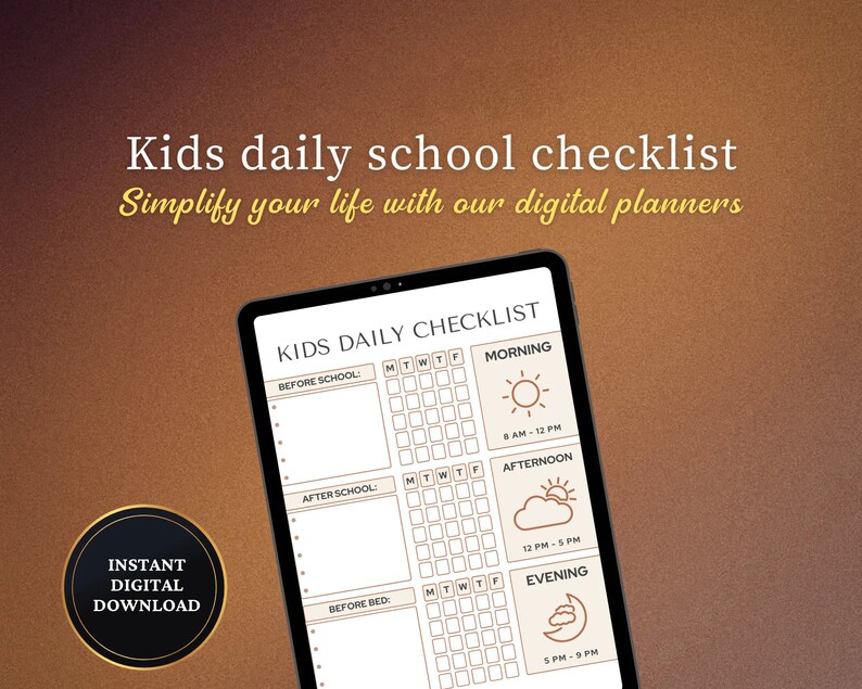 Kids Daily Routine Checklist Template, Editable Template, Kids Daily ...