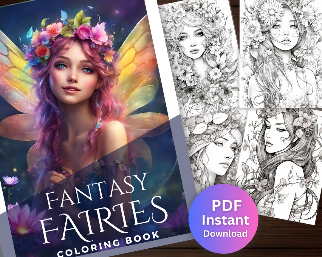 Fairy Coloring Book, Fantasy Fairies Beautiful Coloring Book, Coloring ...