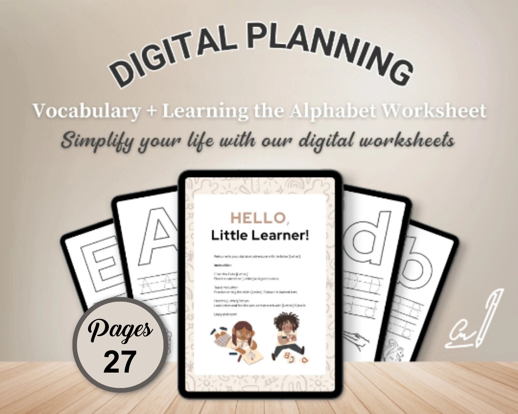 Alphabet Worksheet for Kids, Alphabet Vocabulary Activity for Kids ...