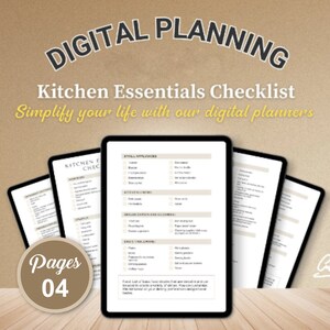 Kitchen Essentials Checklist, Printable Kitchen Inventory, Pantry ...