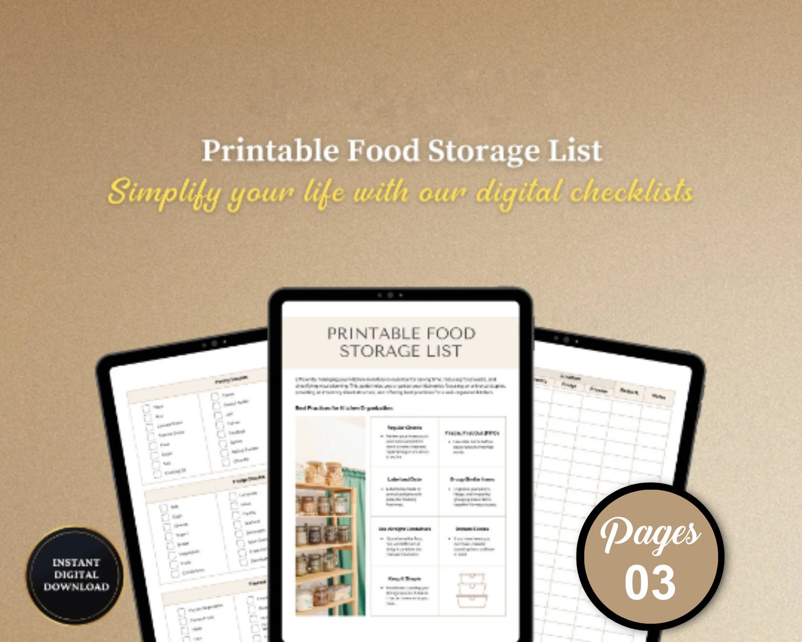 Printable Food Storage Checklist, Pantry Organization Checklist ...