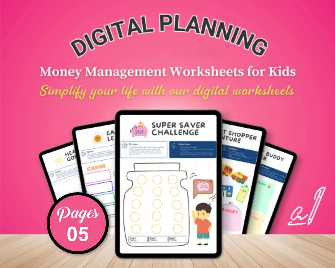 Digital Budget Worksheet for Kids, Editable Canva Template for Kids ...