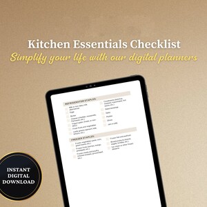 Kitchen Essentials Checklist, Printable Kitchen Inventory, Pantry ...