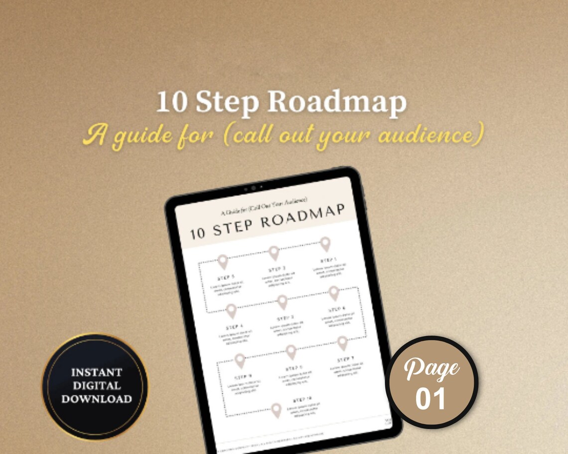 10 Step Roadmap Canva Editable Template, Project Planning, Business ...