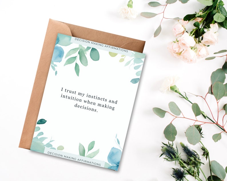 Decision Maker Affirmation Cards, Digital Mindfulness Cards ...