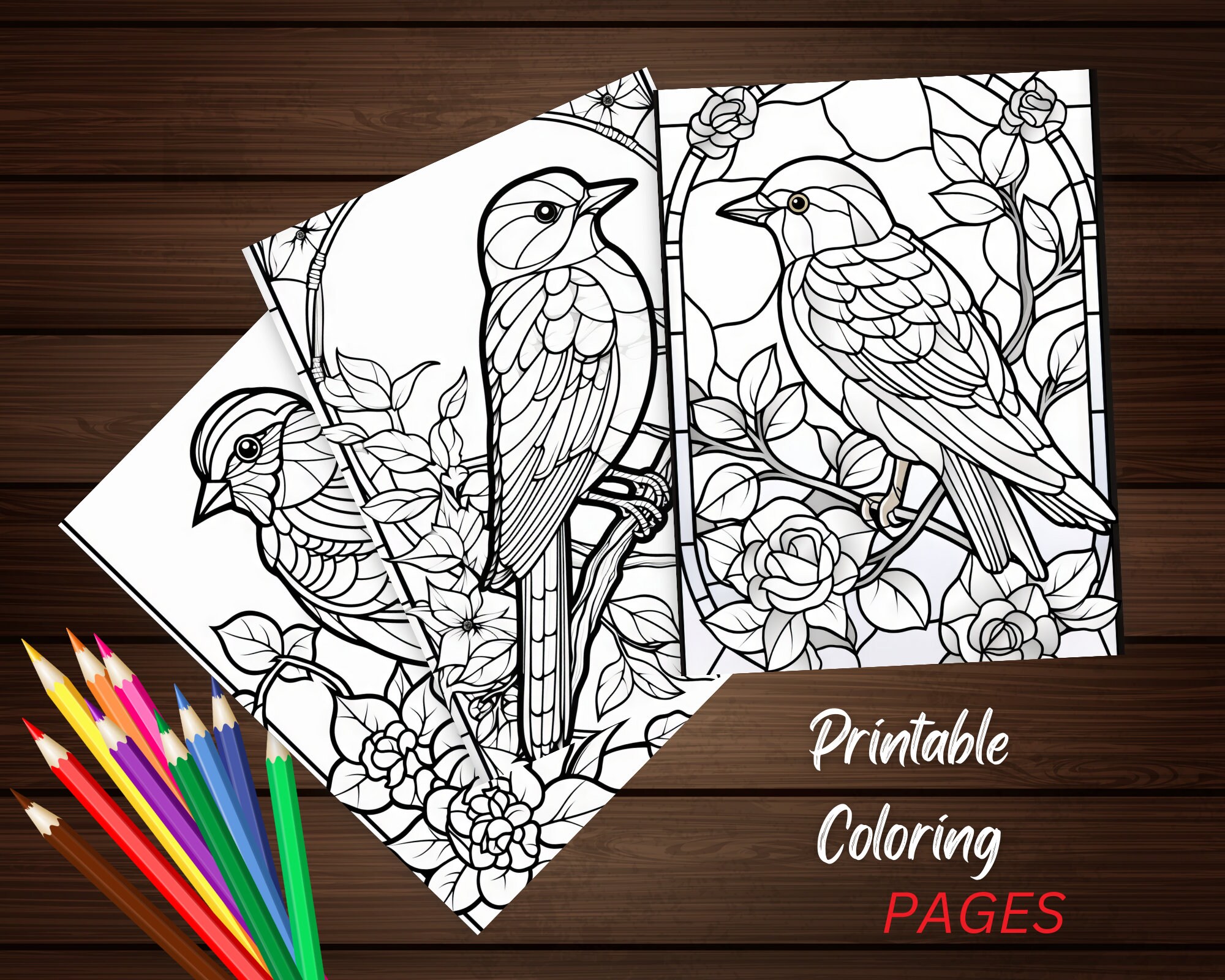 Bird Coloring Book Pages, Window Bird Coloring Pages, Printable ...