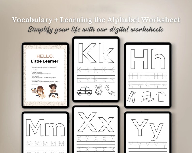 Alphabet Worksheet for Kids, Alphabet Vocabulary Activity for Kids ...