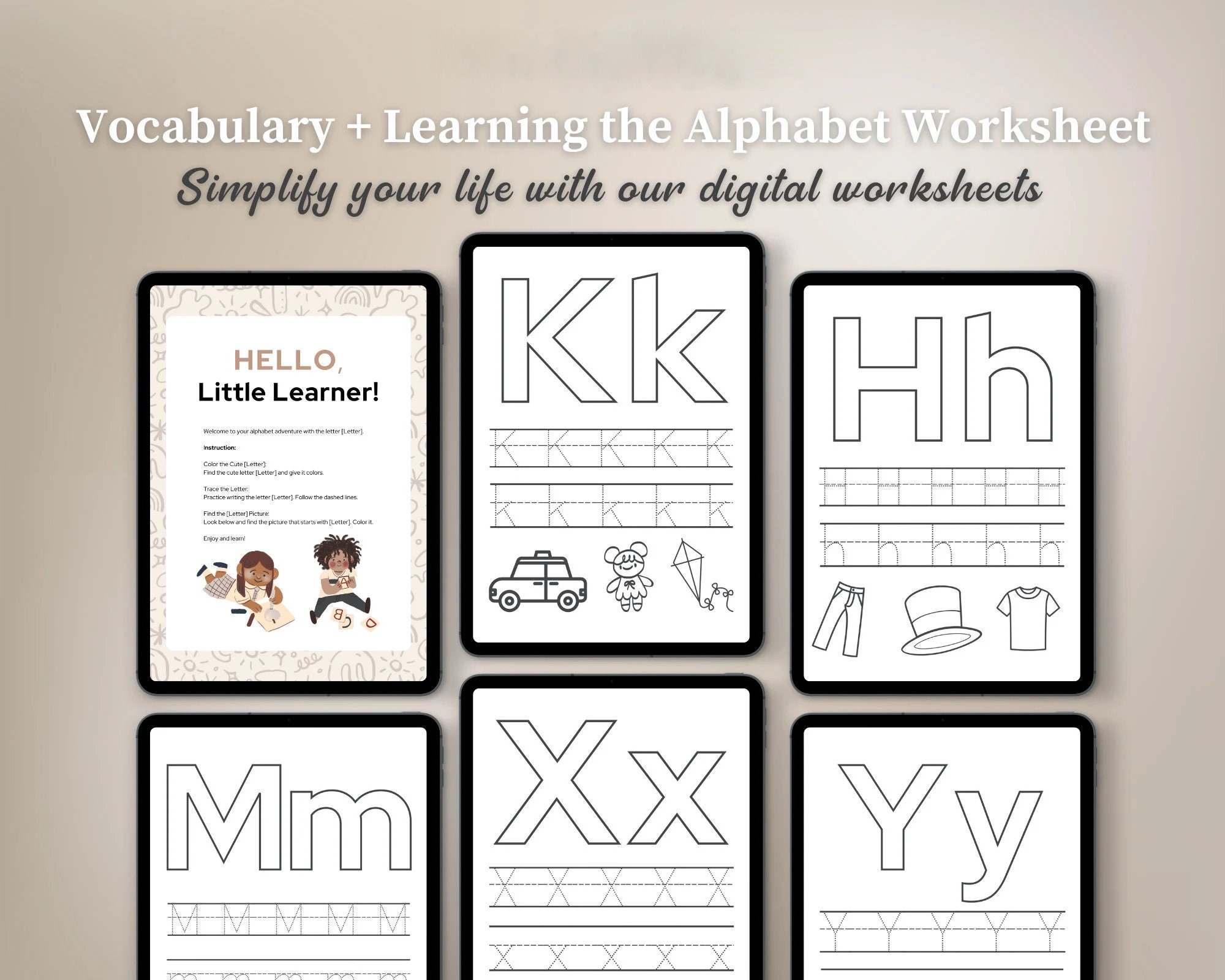Alphabet Worksheet for Kids, Alphabet Vocabulary Activity for Kids ...