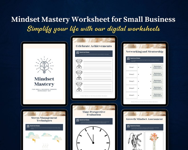 Growth Mindset Worksheet Set, Mindset Mastery Worksheet Template ...