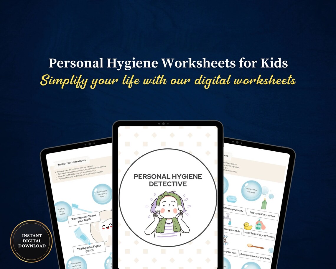 Personal Hygiene Worksheets for Kids, Editable Canva Template for ...