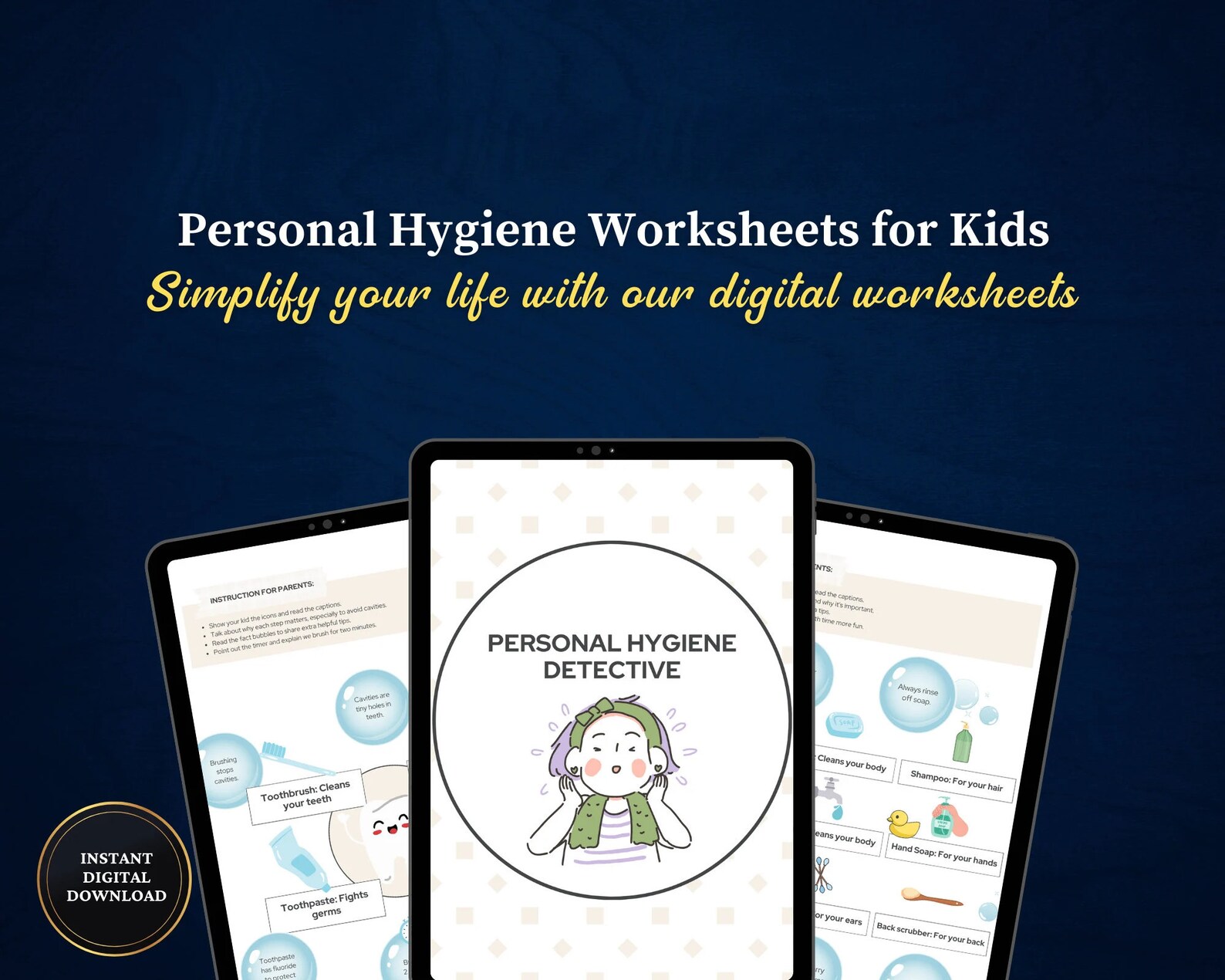 Personal Hygiene Worksheets for Kids, Editable Canva Template for ...