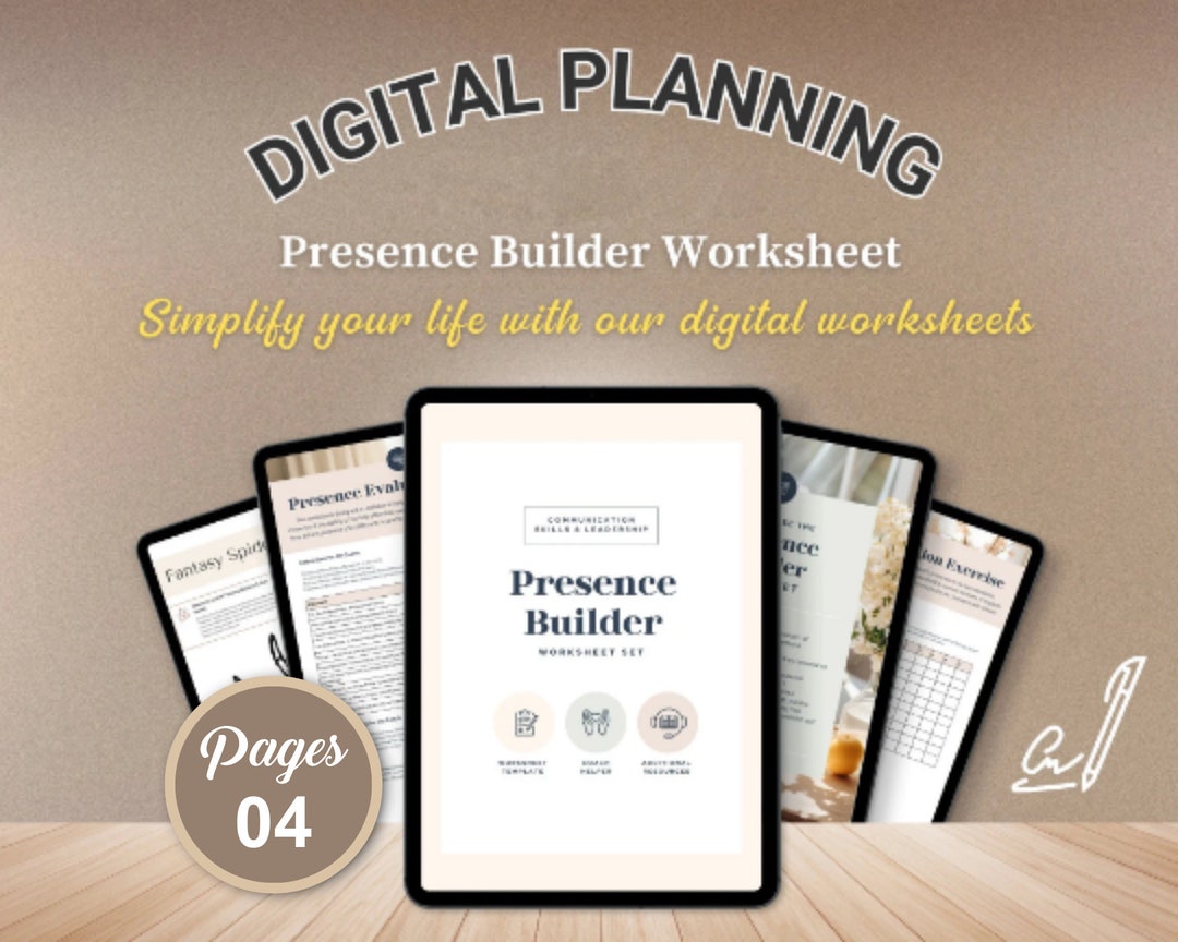 Presence Builder Worksheet Template, Digital Coaching Worksheet ...