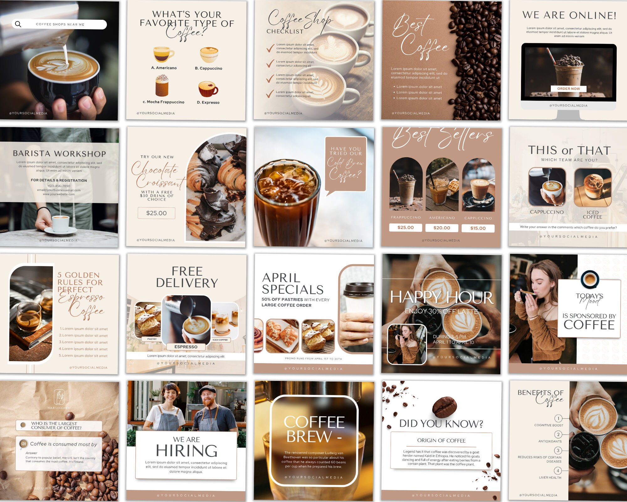 Coffee Post Template, Coffee Shop Instagram Post, Marketing Post ...