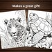 Jungle Animals Coloring Book, Wild Animals Coloring Book, Stress Relief ...