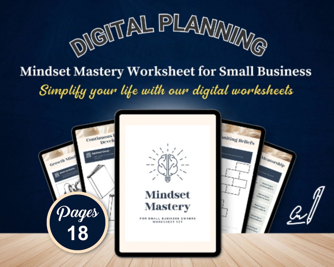 Growth Mindset Worksheet Set, Mindset Mastery Worksheet Template ...