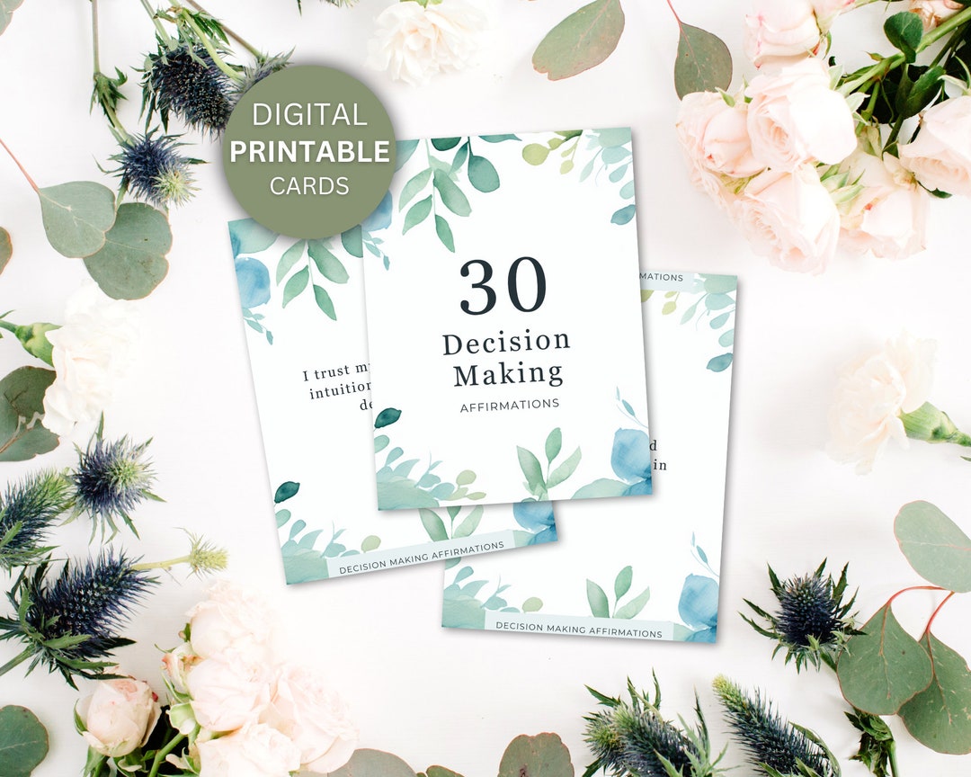 Decision Maker Affirmation Cards, Digital Mindfulness Cards ...