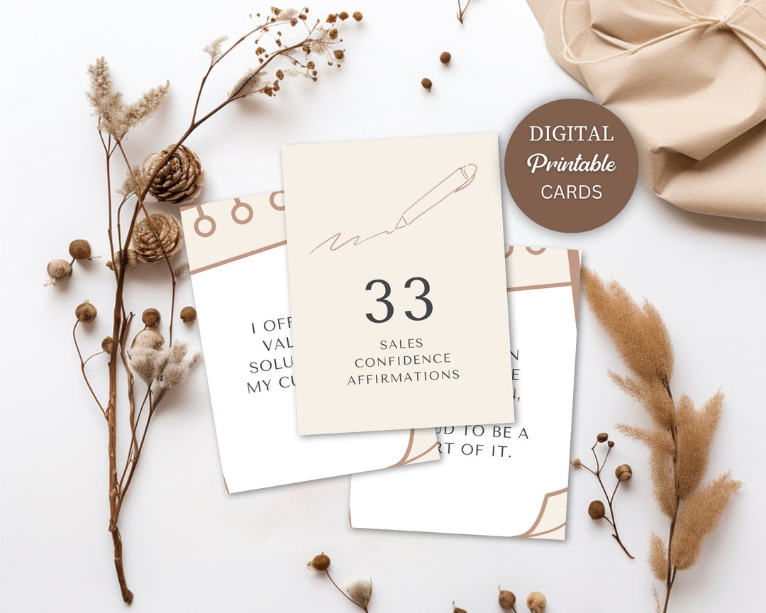Sales Confidence Affirmations, Manifestation Cards, Digital ...