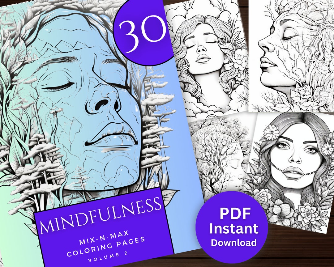 Mindfulness Coloring Pages, Mandala Coloring Pages, Floral Woman ...