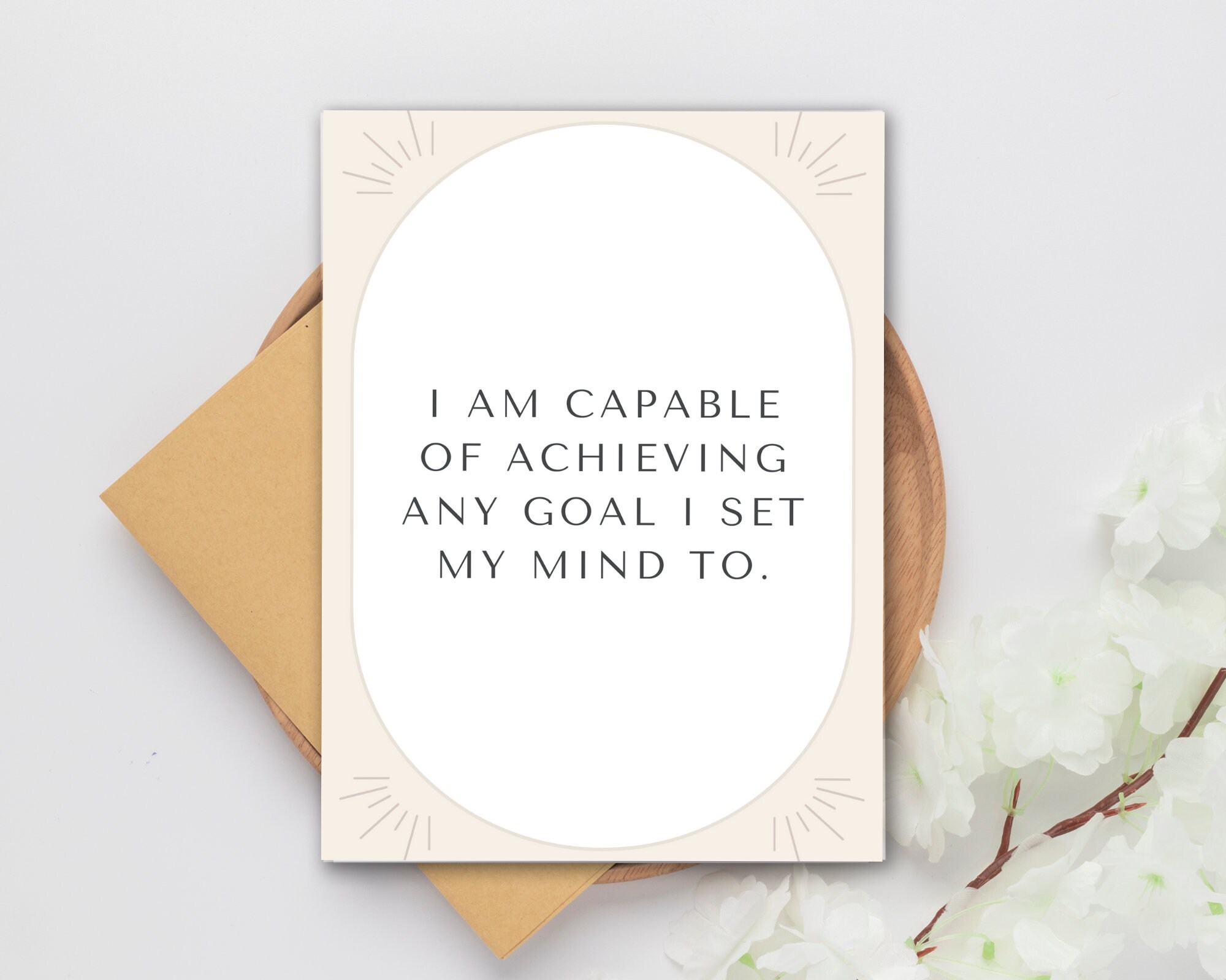 Goal Setting Affirmation Cards, Printable Encouragement Cards, Digital ...