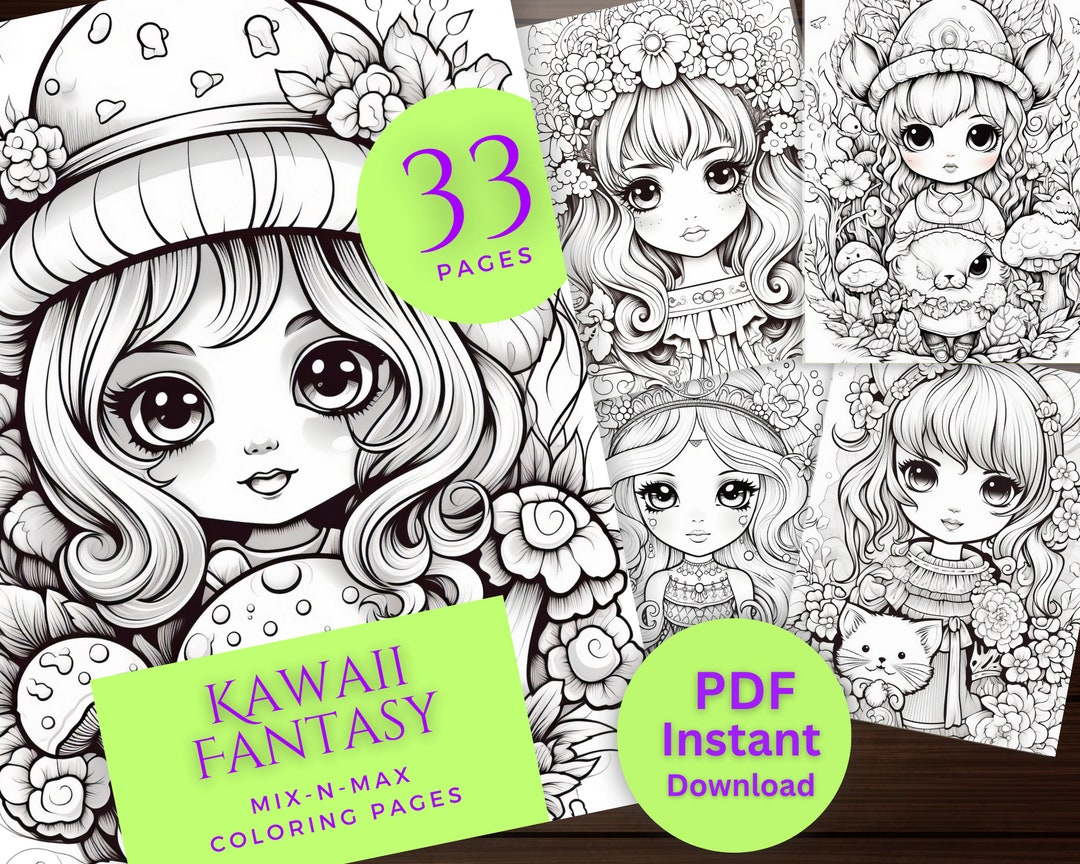 Kawaii Coloring Pages, Fantasy Fairy Coloring Pages, Cute Girl Coloring ...