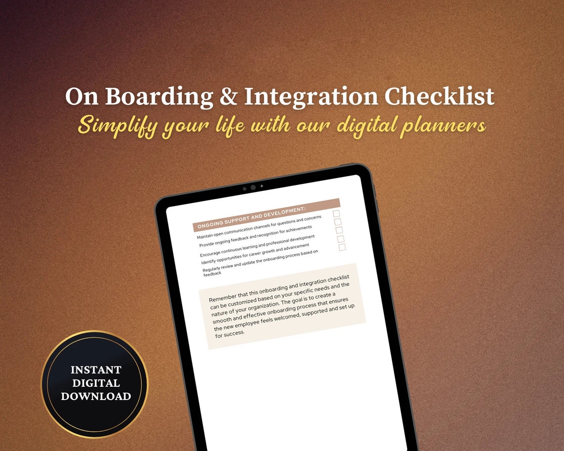 Employee Onboarding and Integration Checklist, Editable Canva Template ...