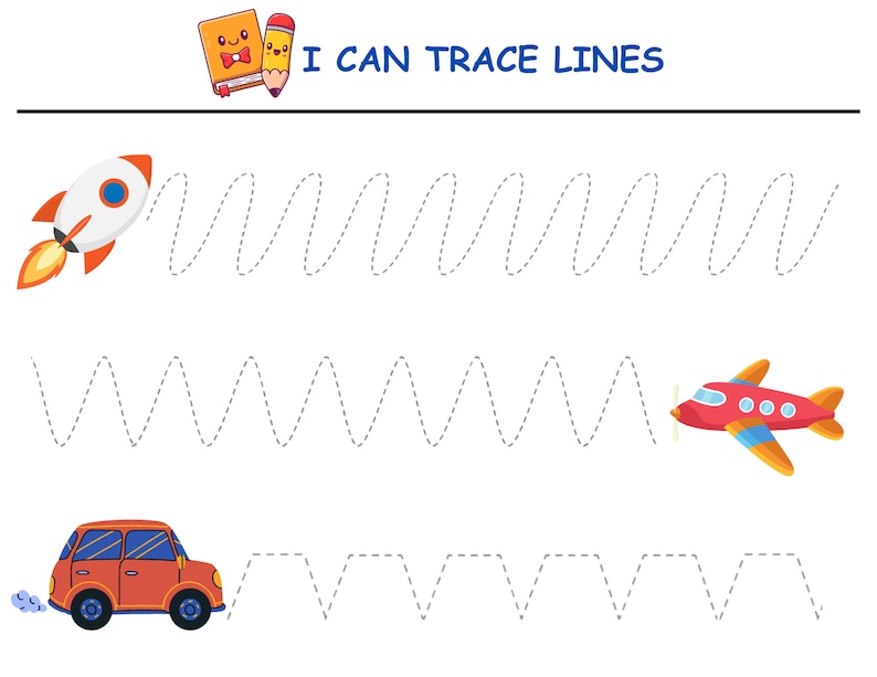 Tracing Worksheet, Tracing Worksheet PDF File - Etsy