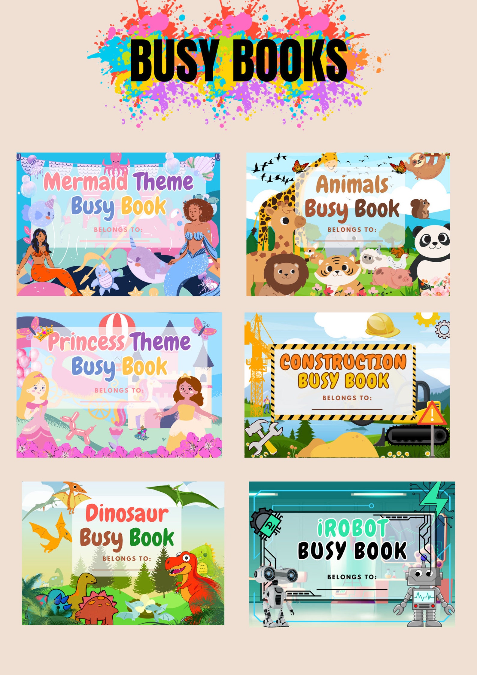Busy Book - Activity Worksheets Digital Download, Bundle Activity ...