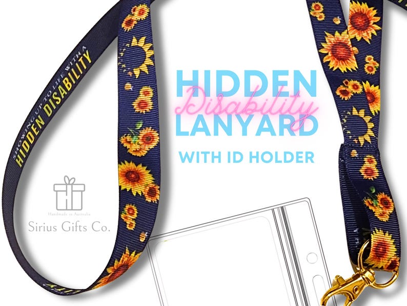 Hidden Disability | Sunflower Lanyard | ID Holder - Etsy