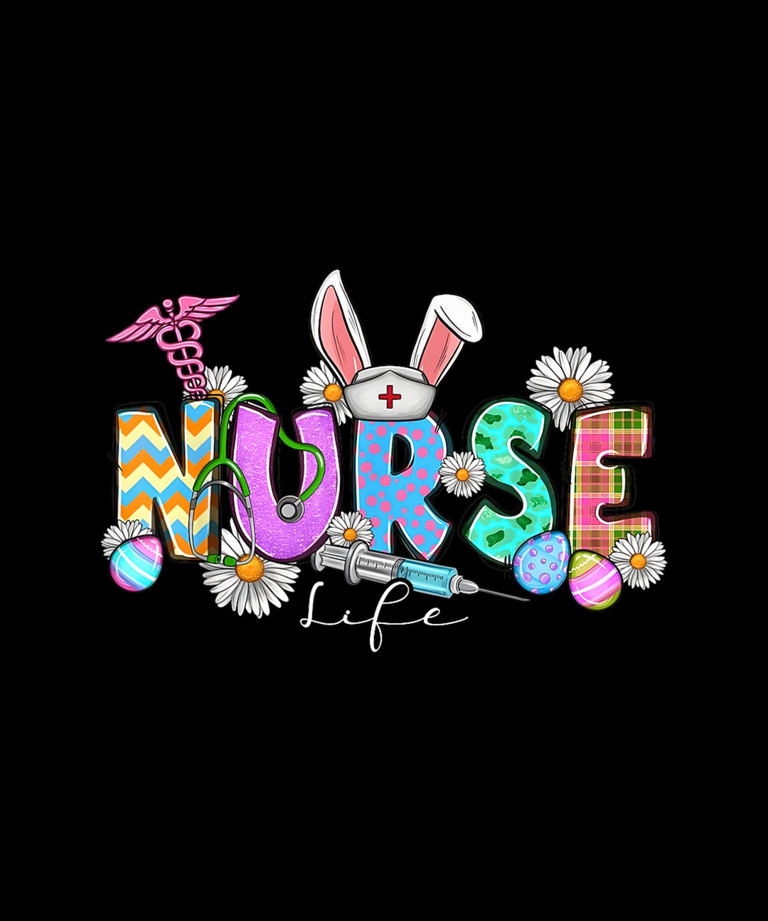 Nurse Life Stethoscope Nursing Cute Easter Bunny Easter Day Png, Easter ...