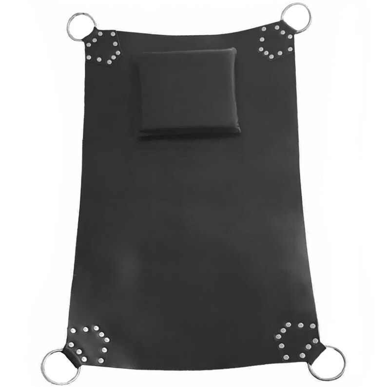 Genuine Cow Black Leather Sling Heavy Duty Sex Swing Sling With Pillow