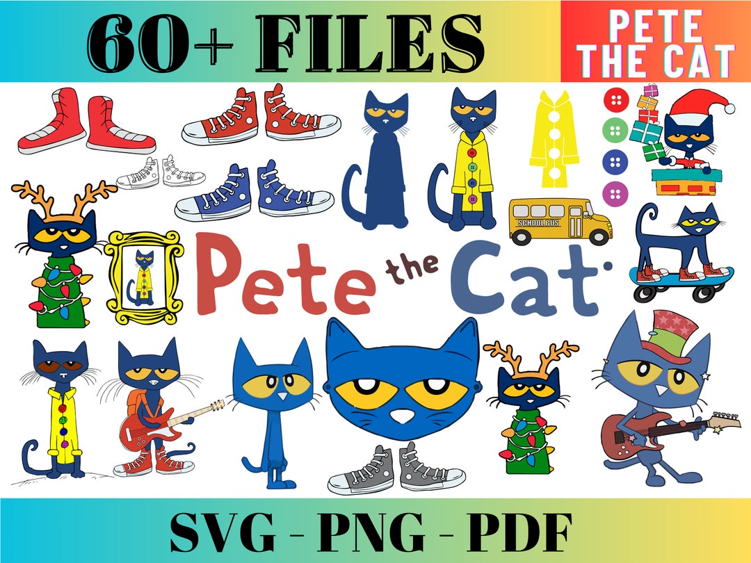 Pete the Cat Svg , Pete the Cat Cricut Vector Bundle , Pete the Cat ...