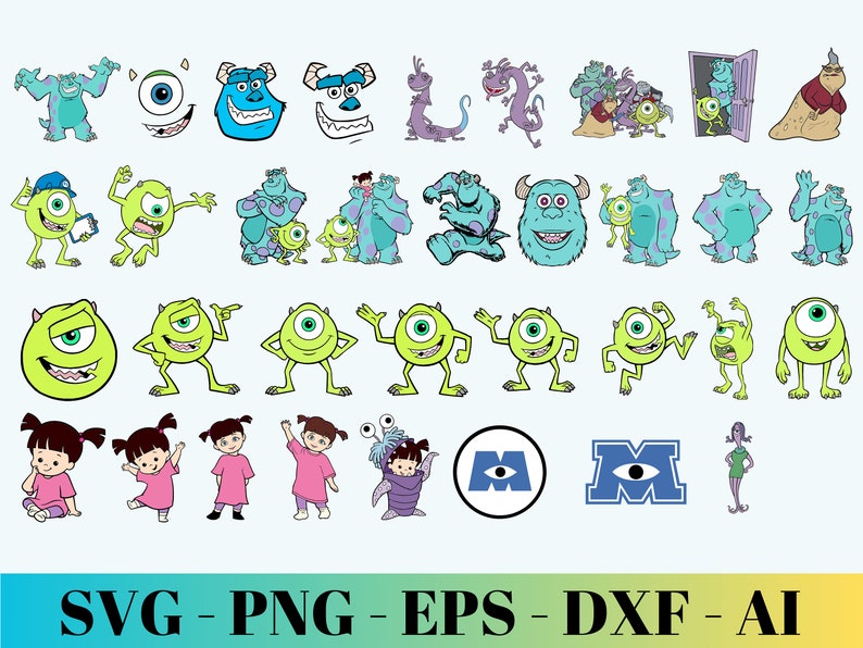 Monster Inc Svg , Monster Inc Png , Cut File for Cricut Silhouette ...